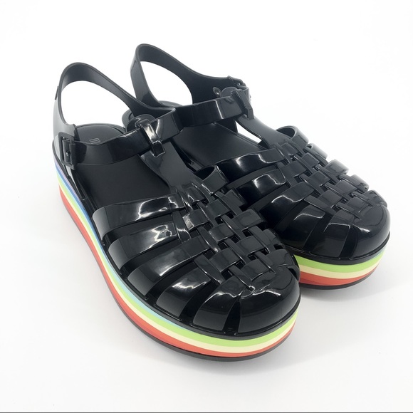 Melissa | Shoes | Melissa Black Platform Jelly Sandals Dolls Kill 8 ...